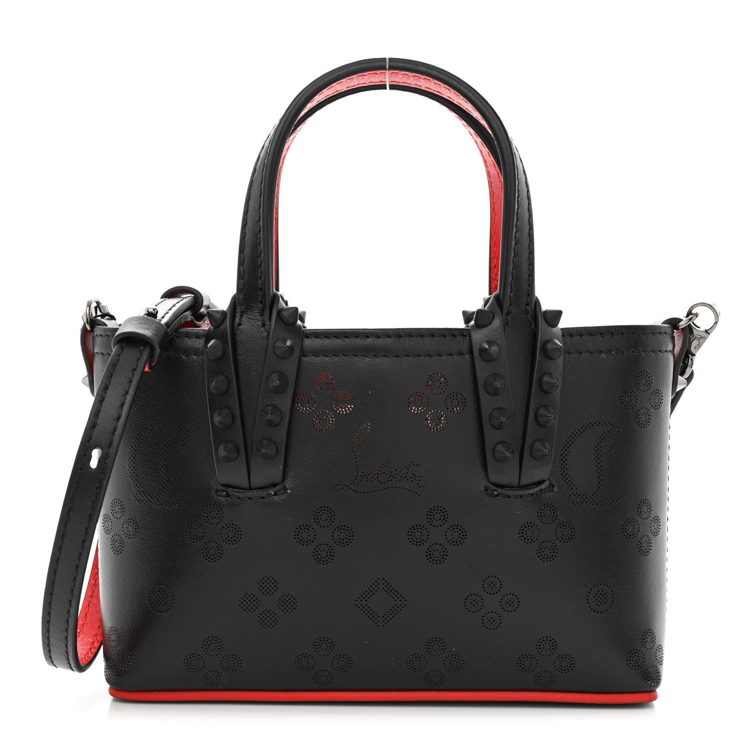 Christian Louboutin Calfskin Loubinthesky Nano Cabata Tote Black ...