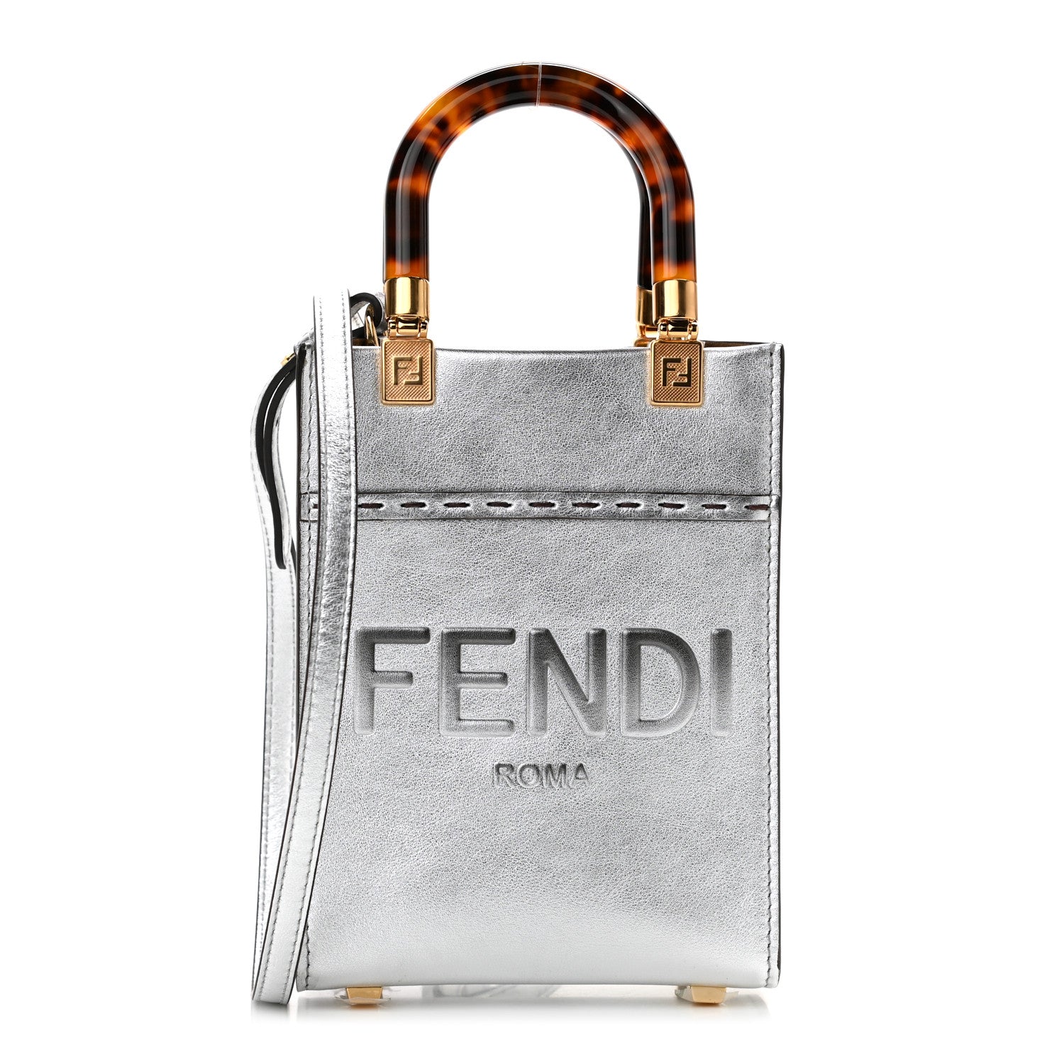 Fendi Vitello Catalan Mirror Plexiglass Mini Fendi Sunshine Shopper ...