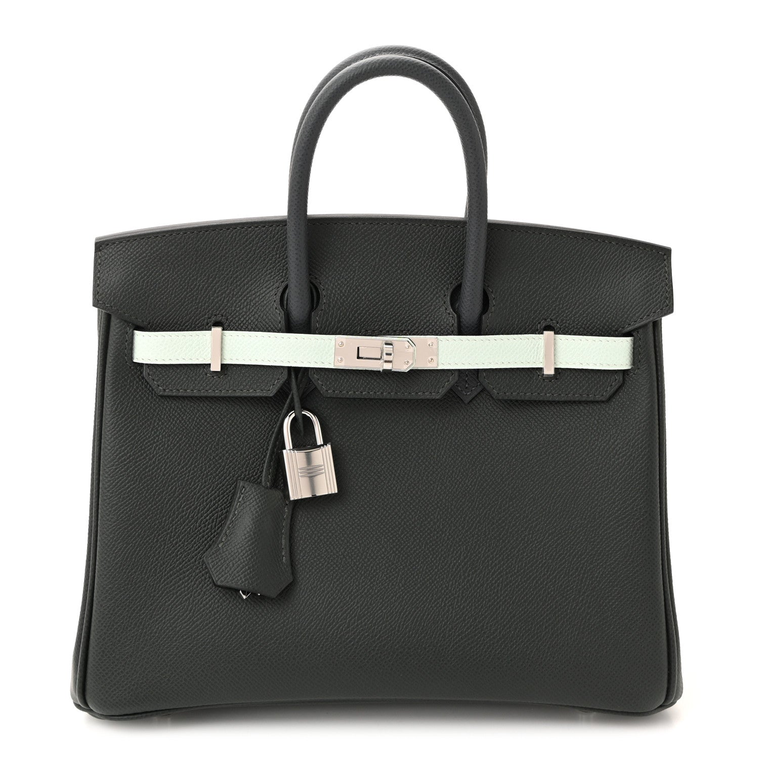 Hermes Epsom Tri-Color Birkin 25 Vert Fonce Ardoise Vert Peppermint ...
