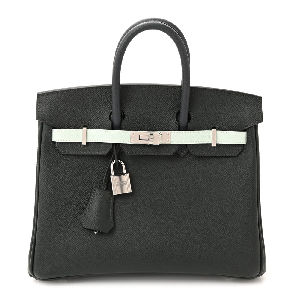 Hermes Epsom Tri-Color Birkin 25 Vert Fonce Ardoise Vert Peppermint ...