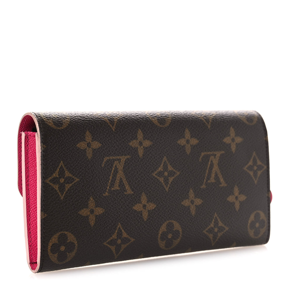 Louis Vuitton Monogram Bloom Flower Emilie Wallet Fuchsia 1787140 ...