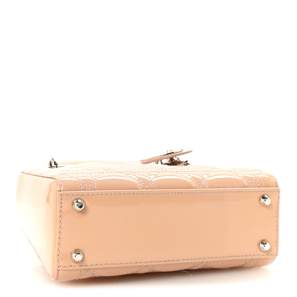 Christian Dior Patent Cannage Mini Lady Dior Rose Clair 1782589 ...