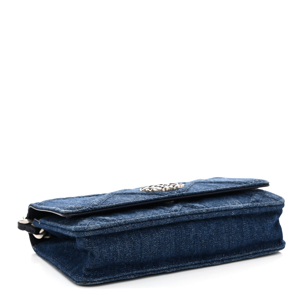 Chanel Denim Quilted Chanel 19 Wallet On Chain WOC Blue 1875565 ...
