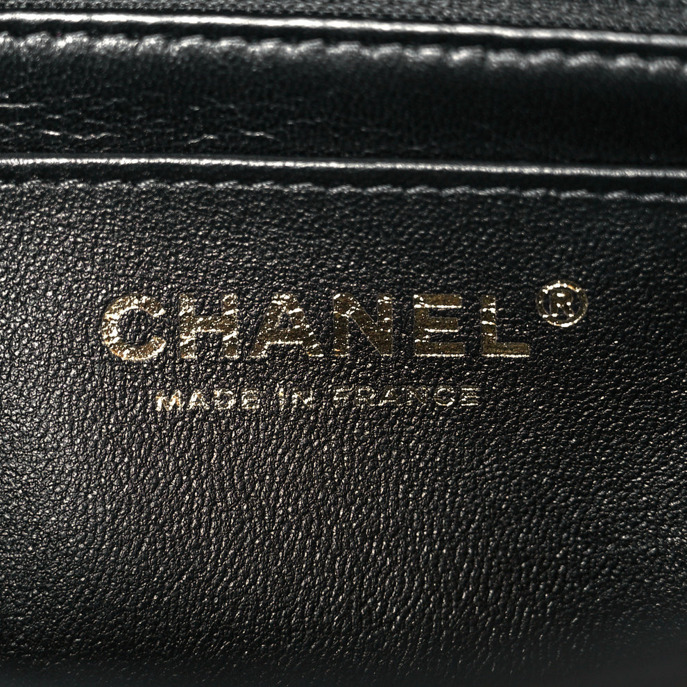 Chanel Lambskin Quilted Mini Top Handle Rectangular Flap Black 1793055 ...