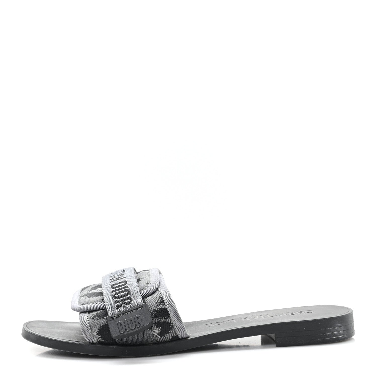 Christian Dior Mizza Shiny Nylon Dio(r)evolution Slide Sandals 38 Black ...