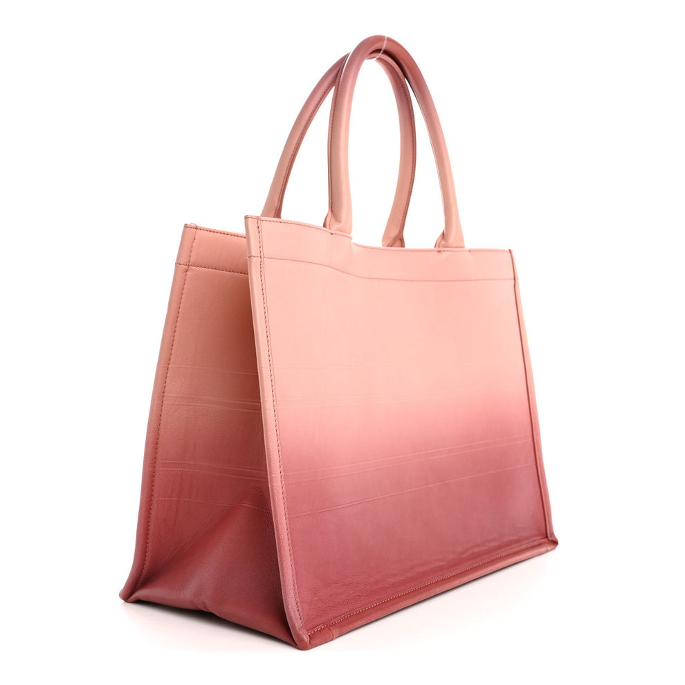 Christian Dior Gradient Smooth Calfskin Embossed Medium Book Tote Pink ...