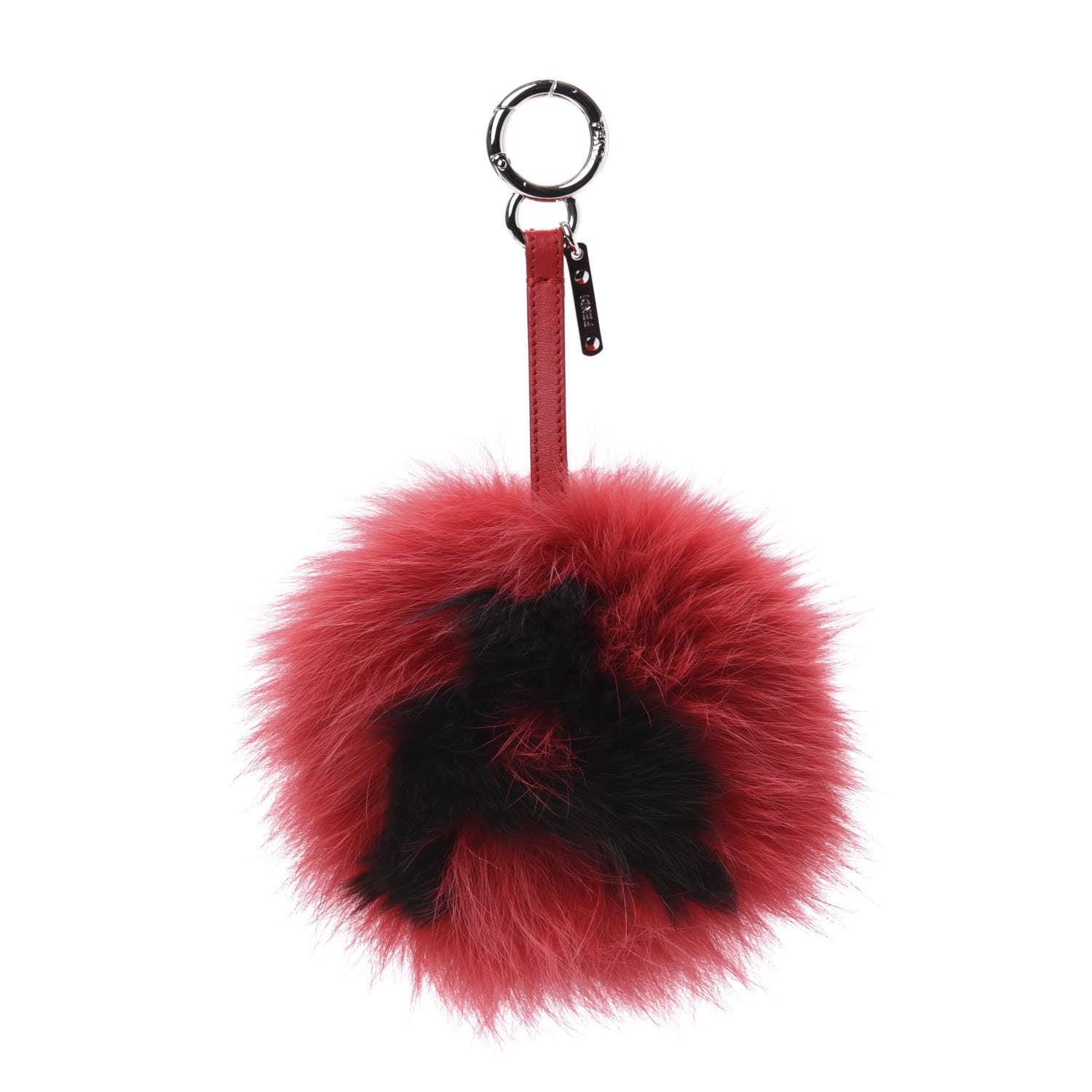 Fendi Fox Fur Shiny Nappa Bi-Color A ABCharm Bag Charm Rosso Chiaro ...