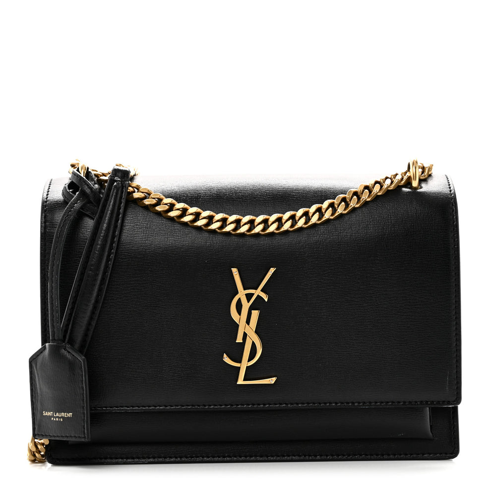 Saint Laurent Calfskin Medium Monogram Sunset Black 1798203 – FASHIONPHILE