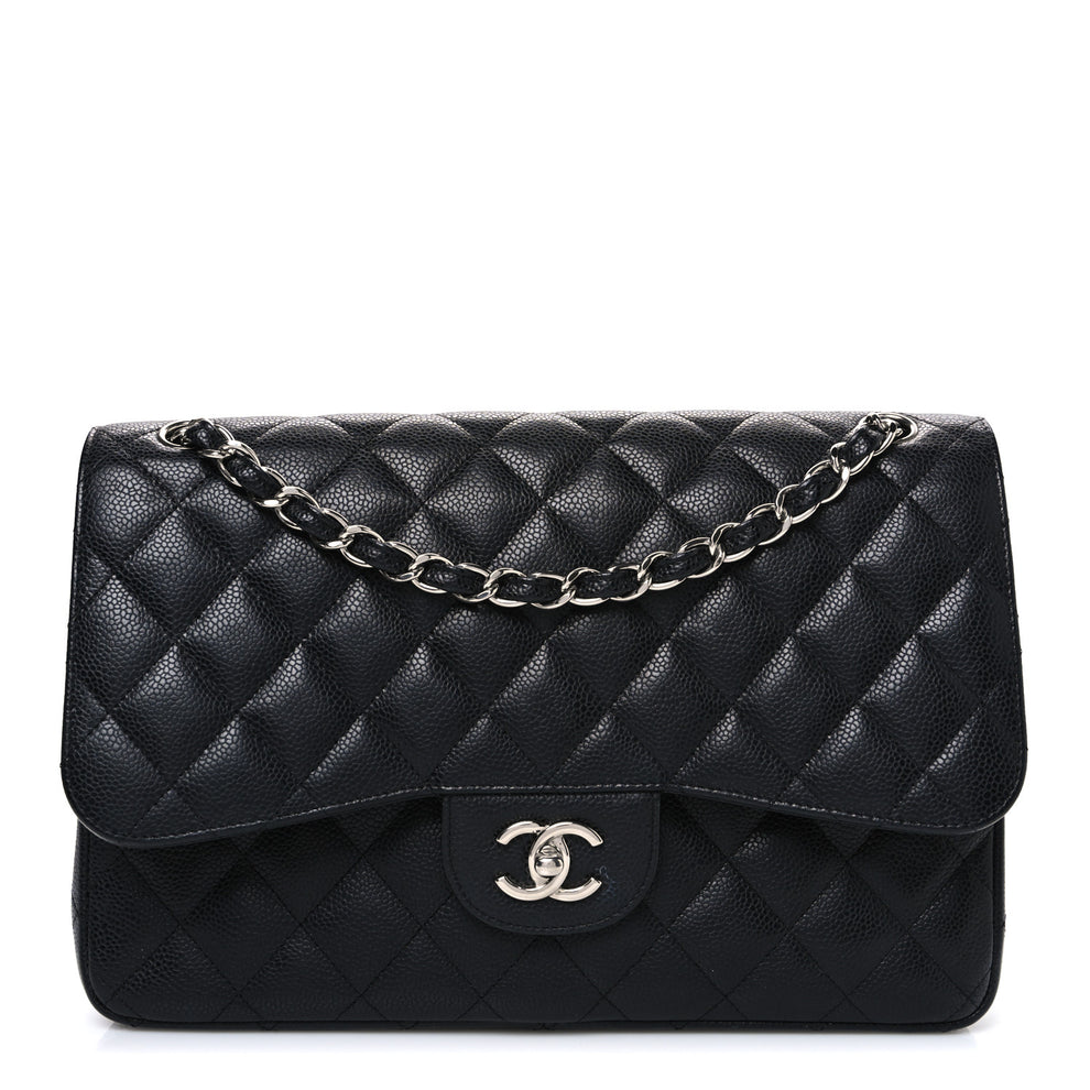 Chanel Caviar Quilted Jumbo Double Flap Black 1791237 – FASHIONPHILE