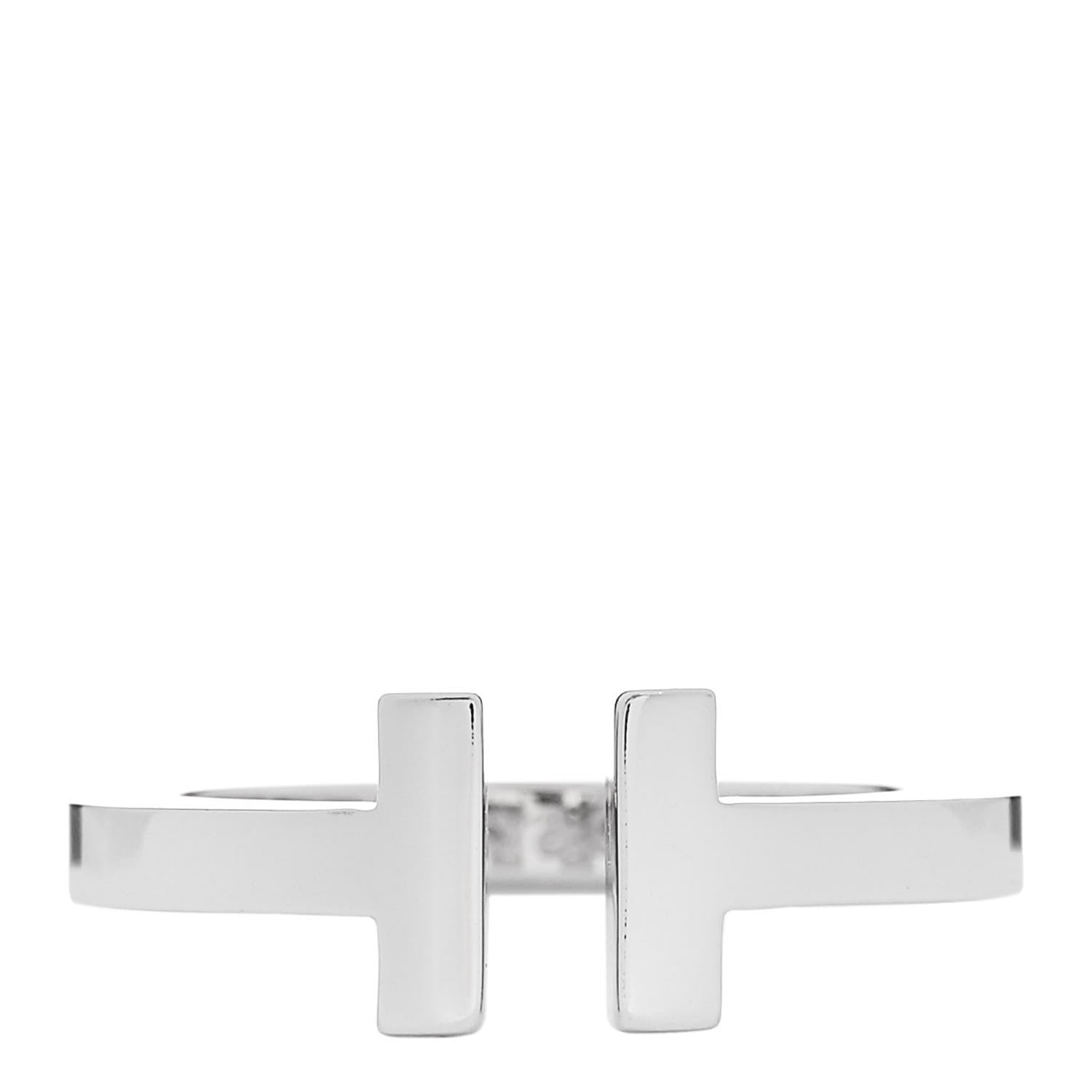 Tiffany 18K White Gold T Square Ring 54 7 1442946 – FASHIONPHILE