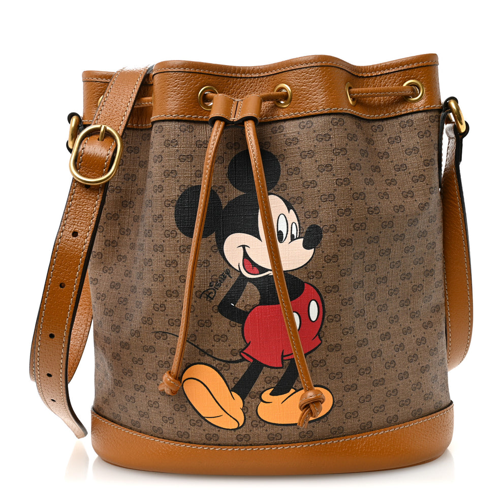 Gucci X DISNEY Mini Vintage GG Supreme Monogram Bucket Bag Beige ...