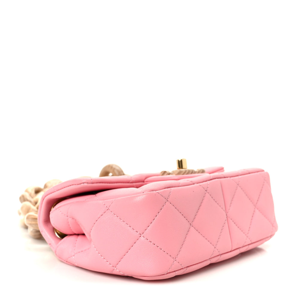 Chanel Lambskin Wenge Quilted Mini Fashion Wood Square Flap Pink ...