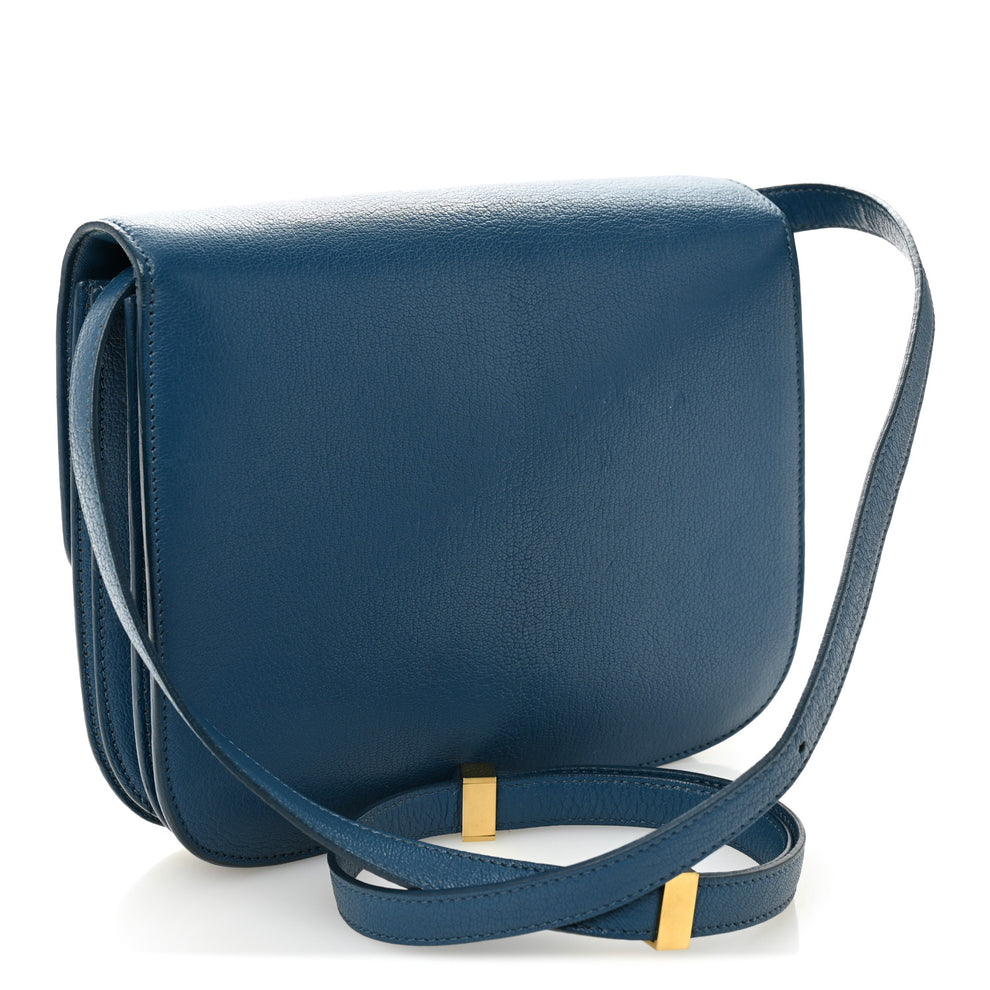 Celine Goatskin Calfskin Medium Classic Box Flap Bag Deepsea 1781993 ...
