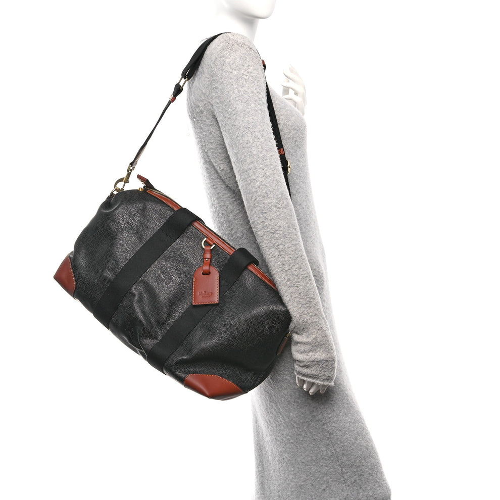 Mulberry Eco Scotchgrain Calfskin Heritage Day Clipper Duffle Bag Black ...