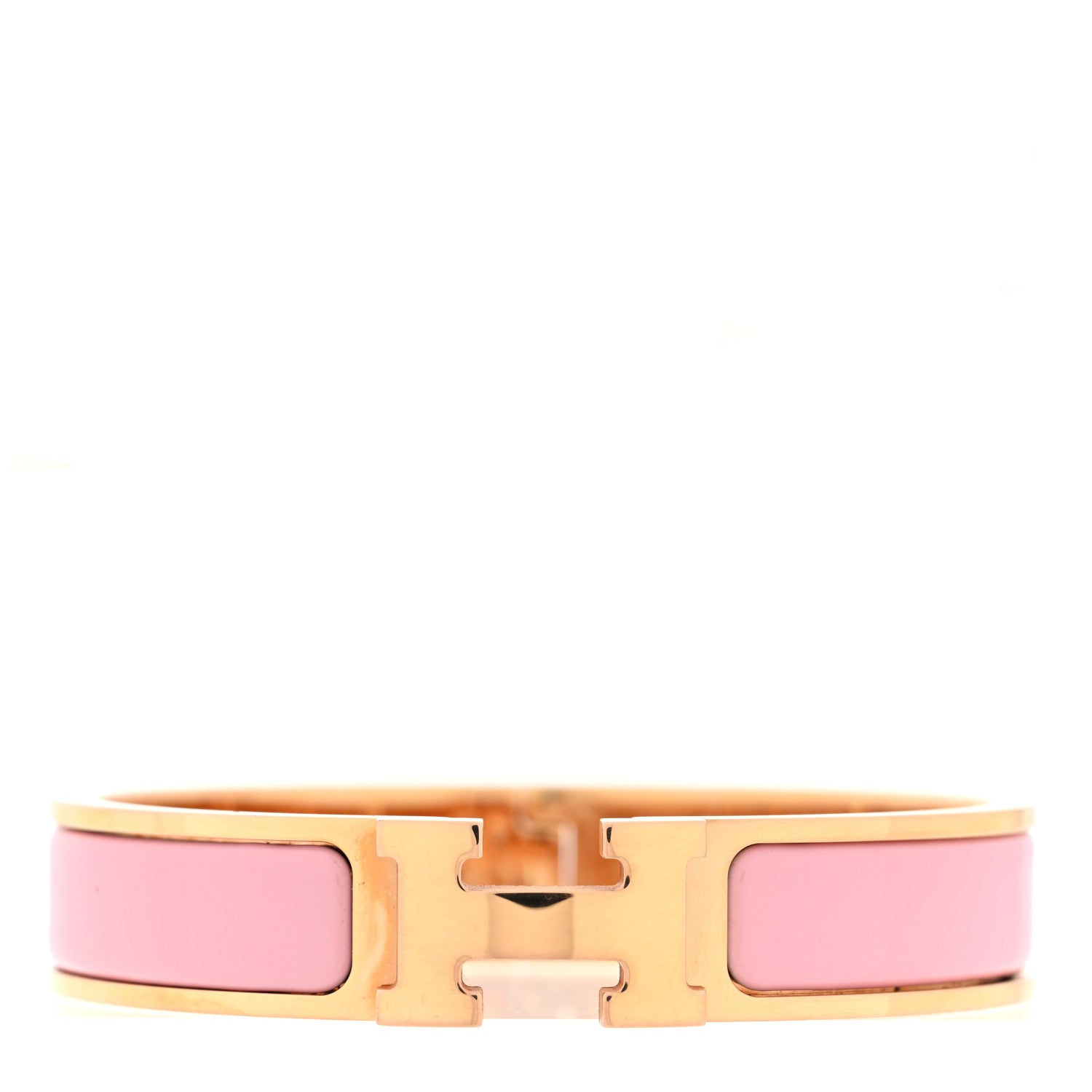 Hermes Enamel Narrow Clic Clac H Bracelet PM Rose Delirium 1782850 ...