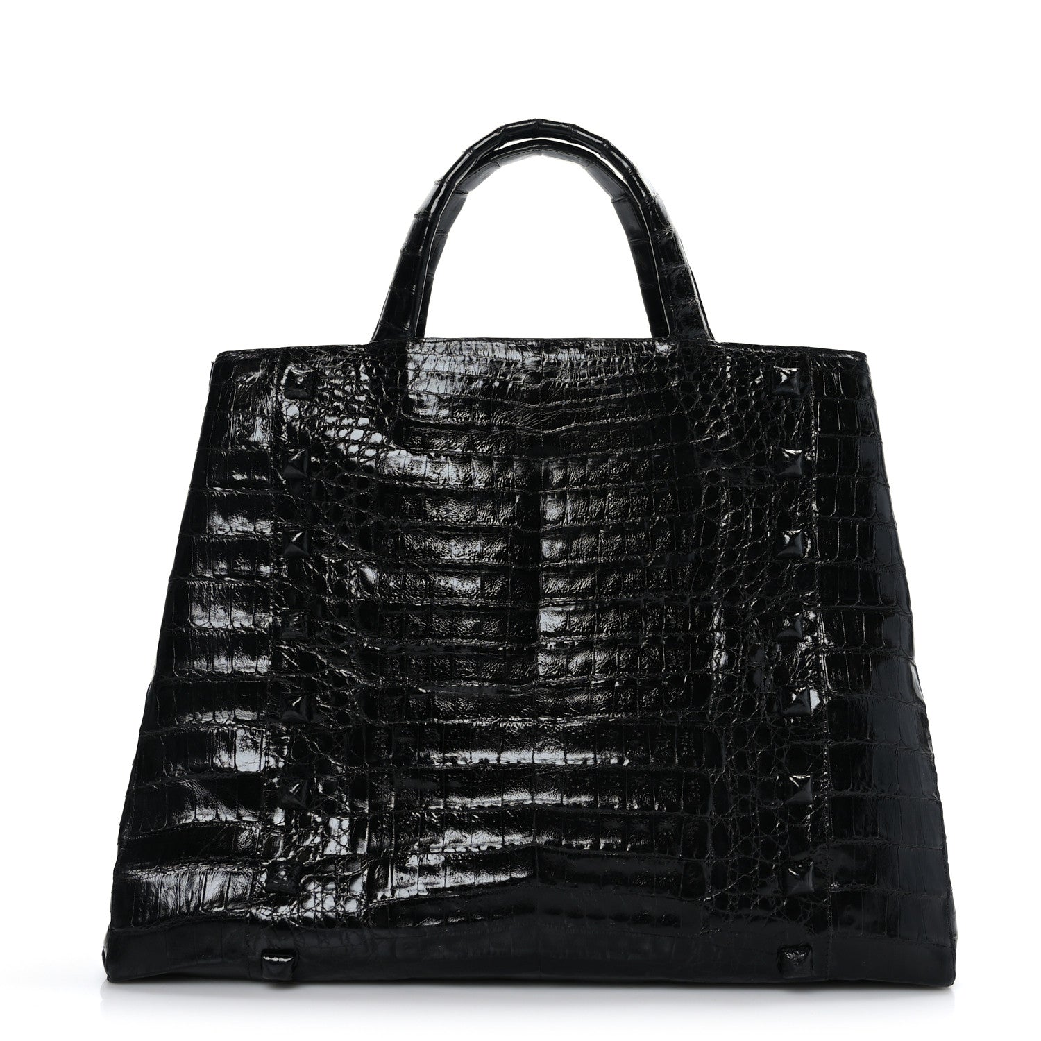 Nancy Gonzalez Crocodile Studded Tote Black 1283412 – FASHIONPHILE