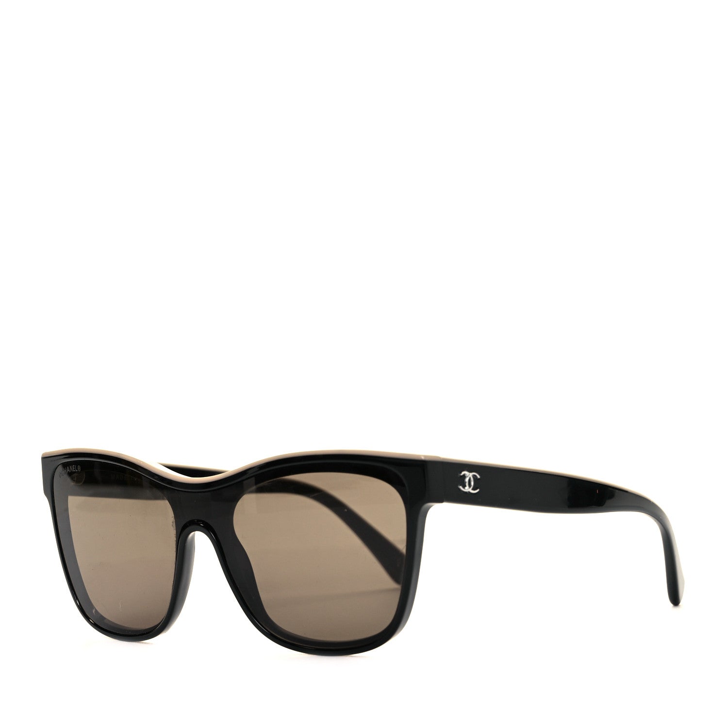 Chanel Acetate Logo Shield Sunglasses 5418 Black 962756 – FASHIONPHILE