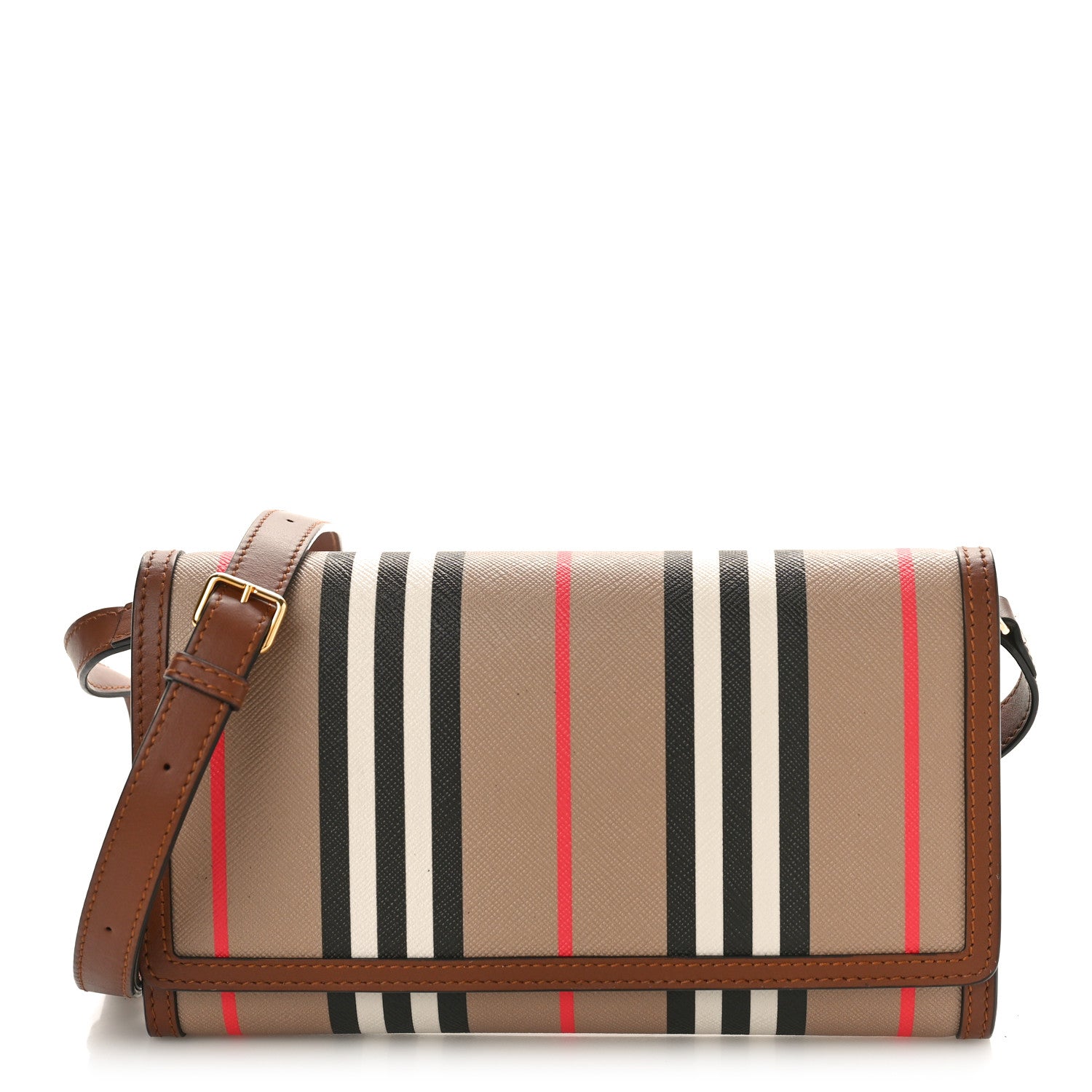 Burberry E-Canvas Icon Stripe Hannah Wallet With Detachable Strap ...