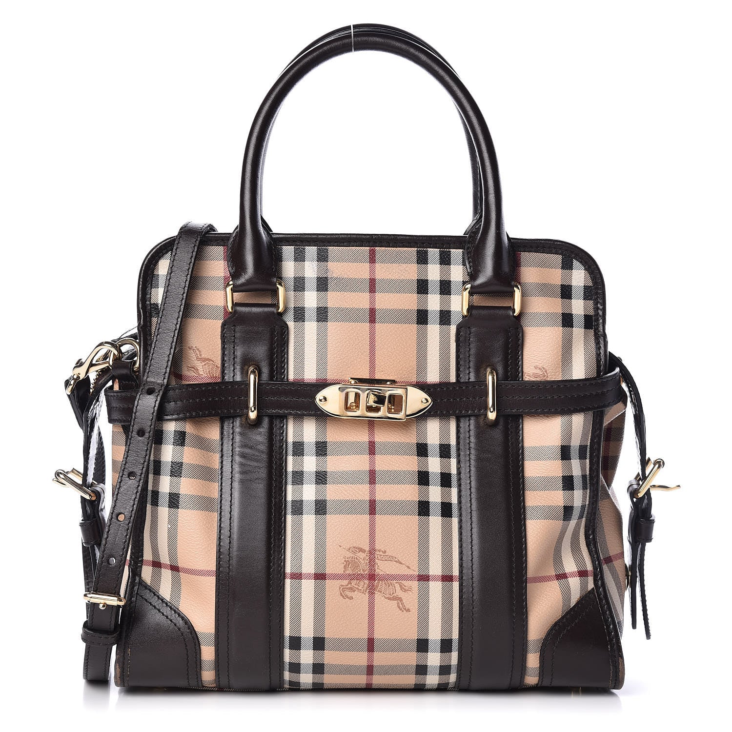 Burberry Haymarket Check Minford Portrait Tote Chocolate 435055 ...