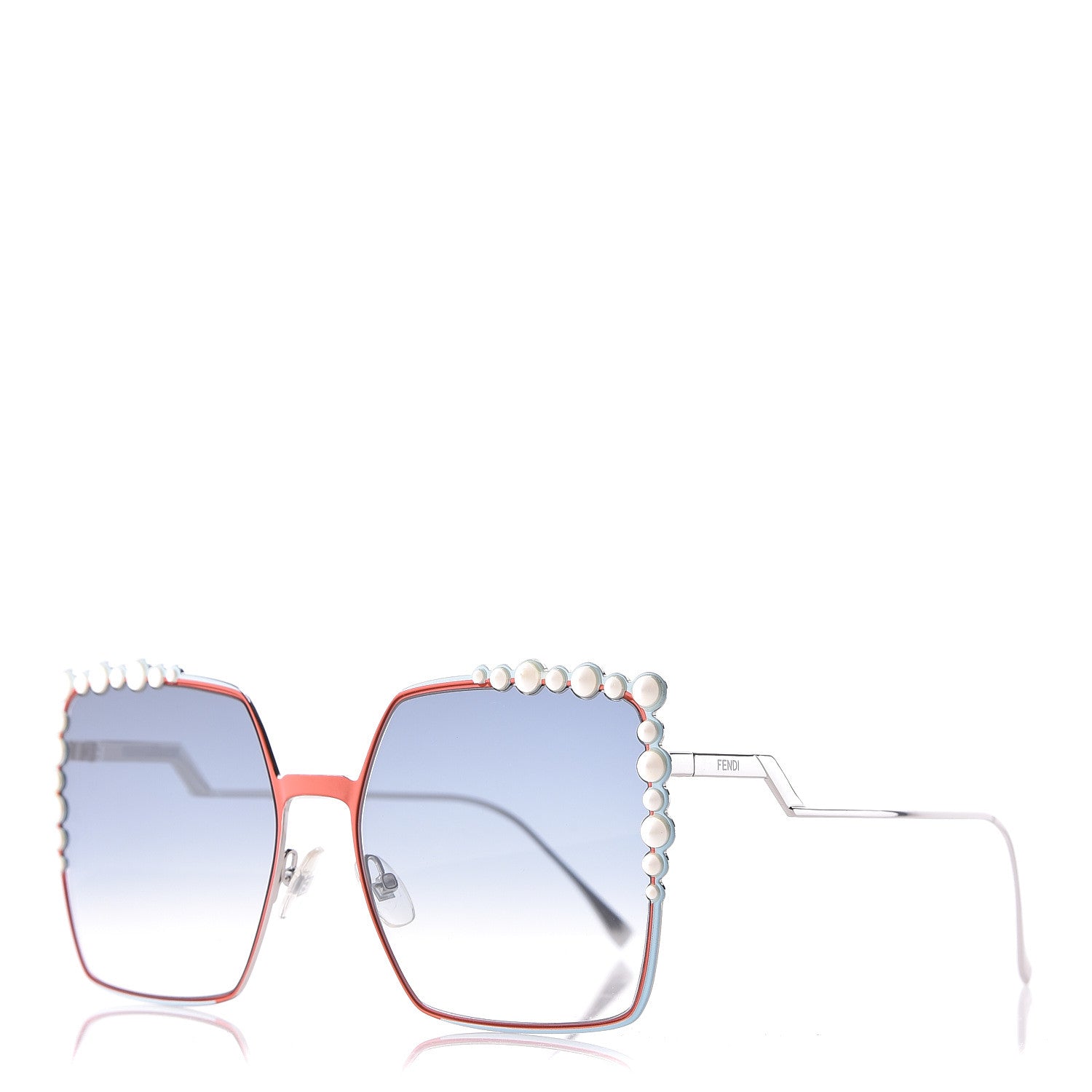 Fendi Metal Dots Square Sunglasses FF 0259/S Red 466007 – FASHIONPHILE