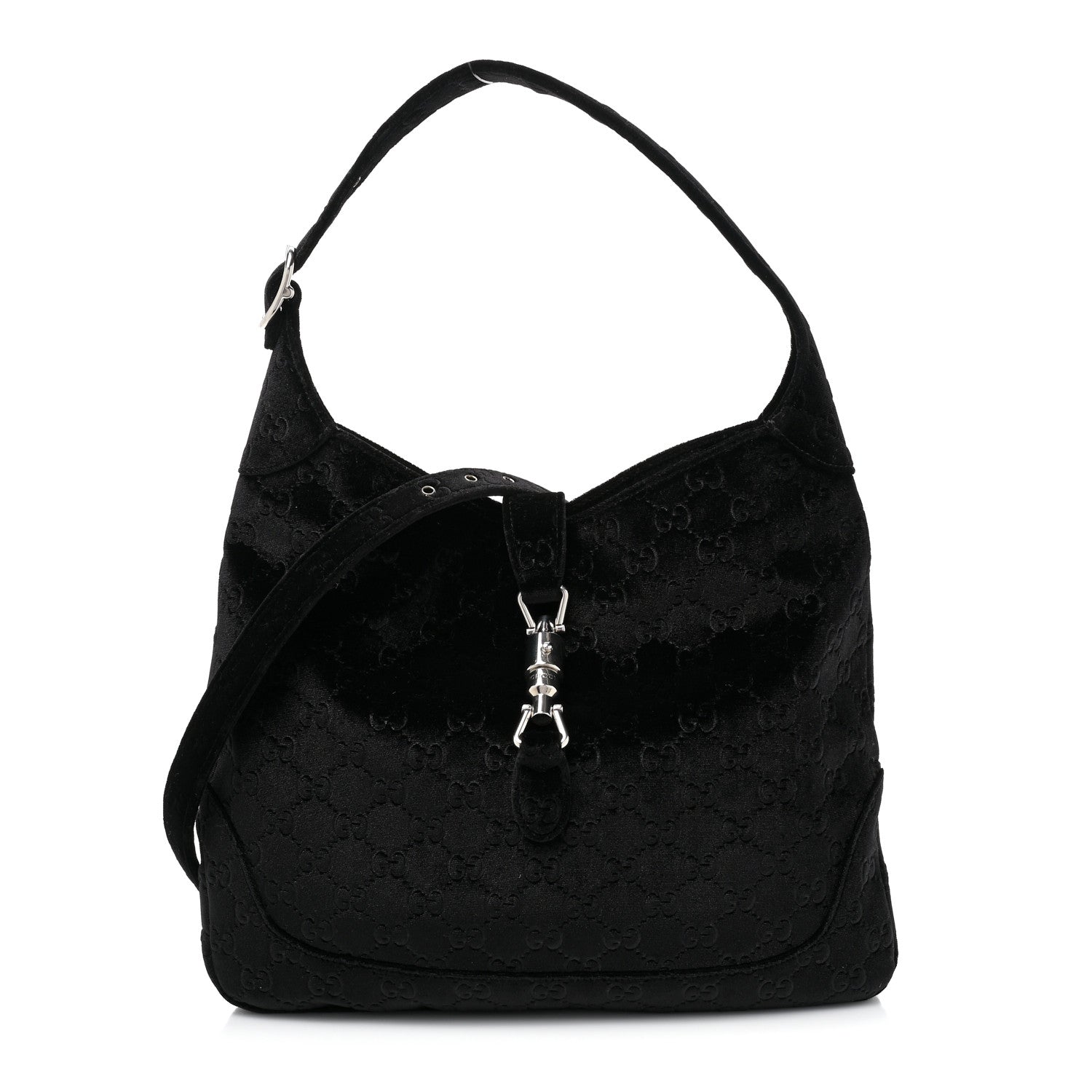 Gucci Velvet GG Monogram Small Jackie 1961 Hobo Black 1512863 ...