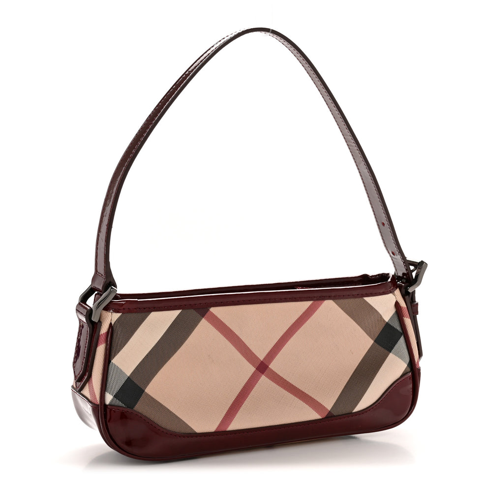 Burberry Patent Nova Check Newbury Dark Red 1785993 – FASHIONPHILE