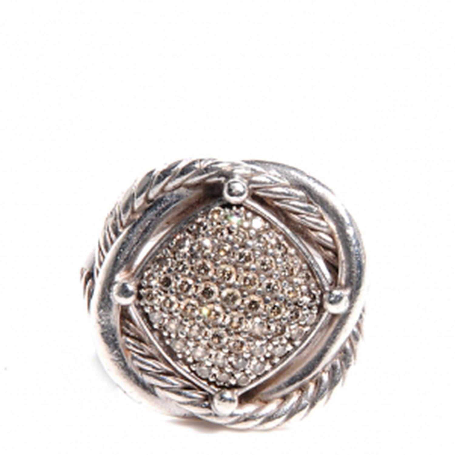 David Yurman Sterling Silver Pave Diamond 11mm Infinity Ring 54 7 61741 ...