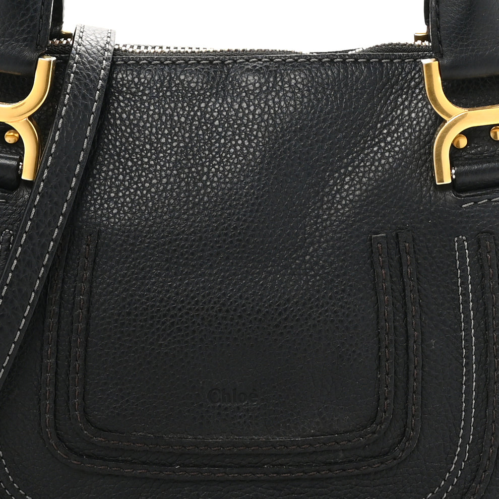 Chloe Calfskin Small Marcie Satchel Black 1749007 – FASHIONPHILE