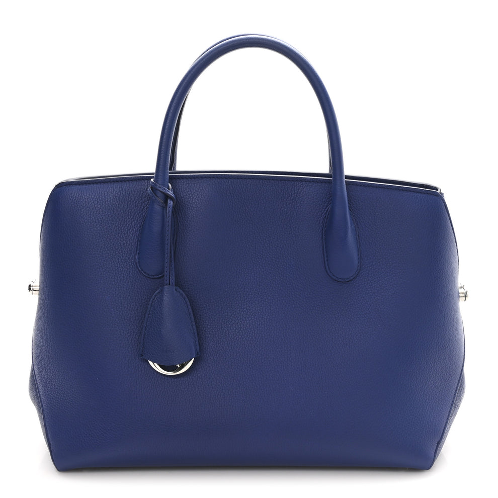 Christian Dior Grained Calfskin Bar Tote Blue 1779226 – FASHIONPHILE