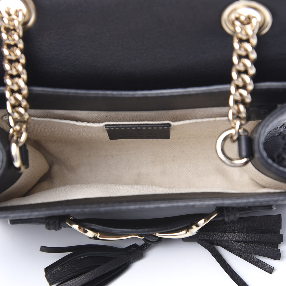 Gucci Guccissima Mini Emily Shoulder Bag Black 588351 – FASHIONPHILE