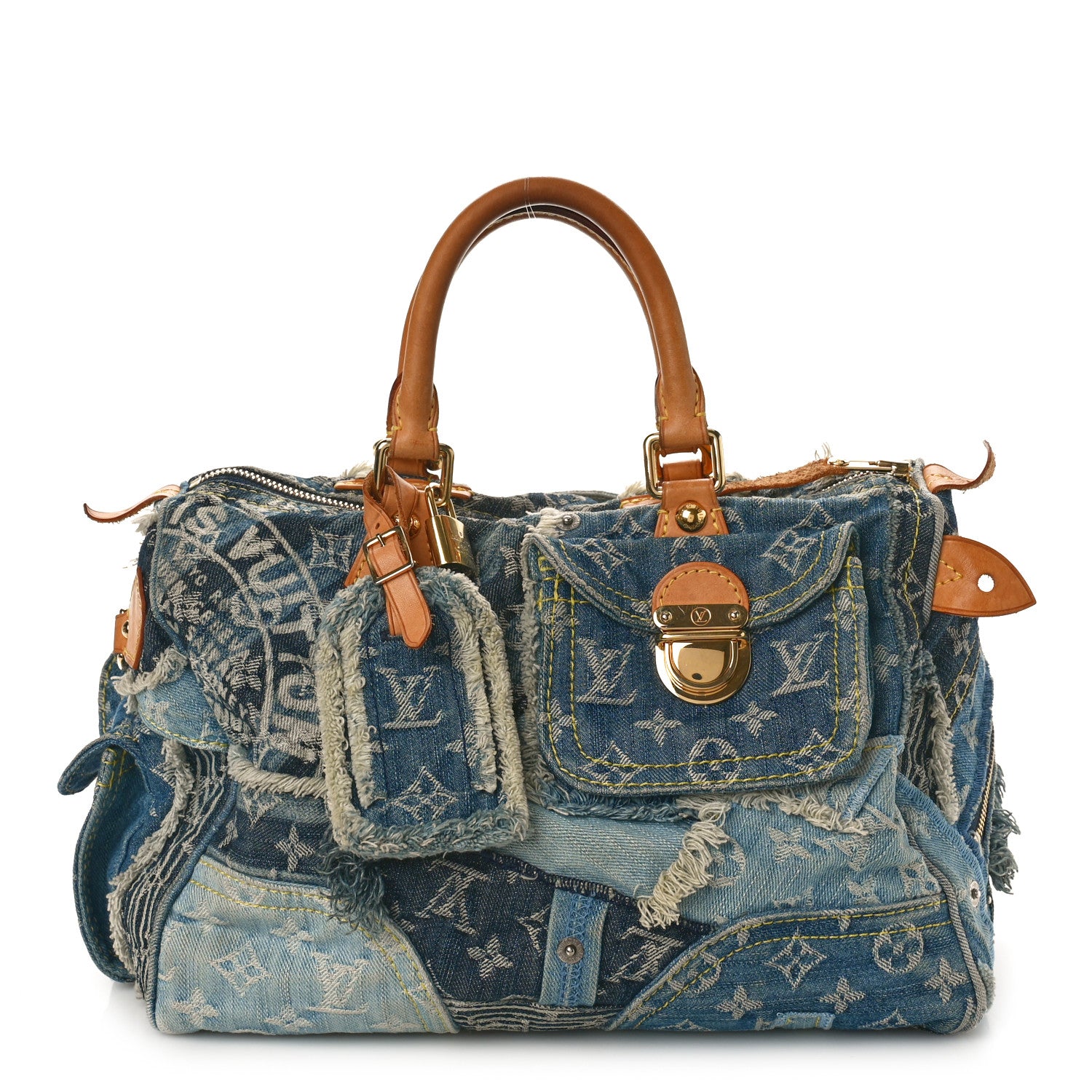 Louis Vuitton Denim Patchwork Speedy 30 Blue 1433363 – FASHIONPHILE