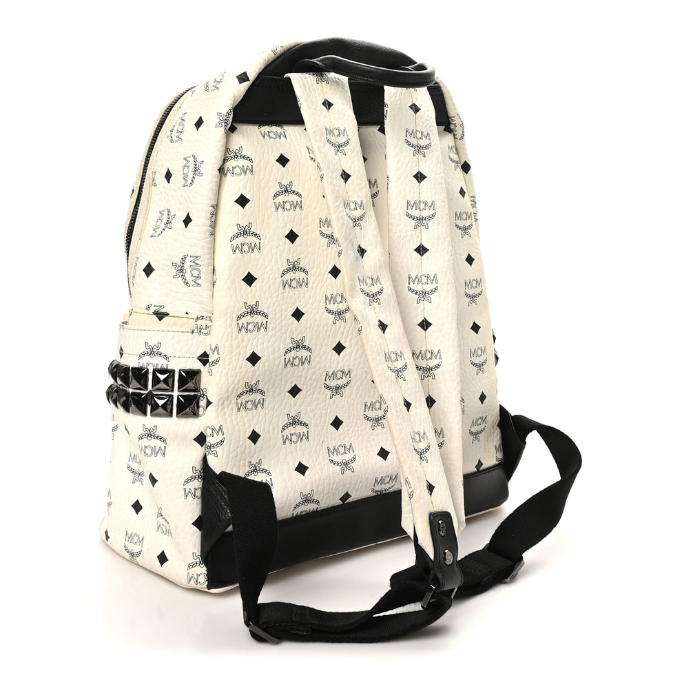 MCM Visetos Medium Side Studs Stark Backpack White 1773523 – FASHIONPHILE