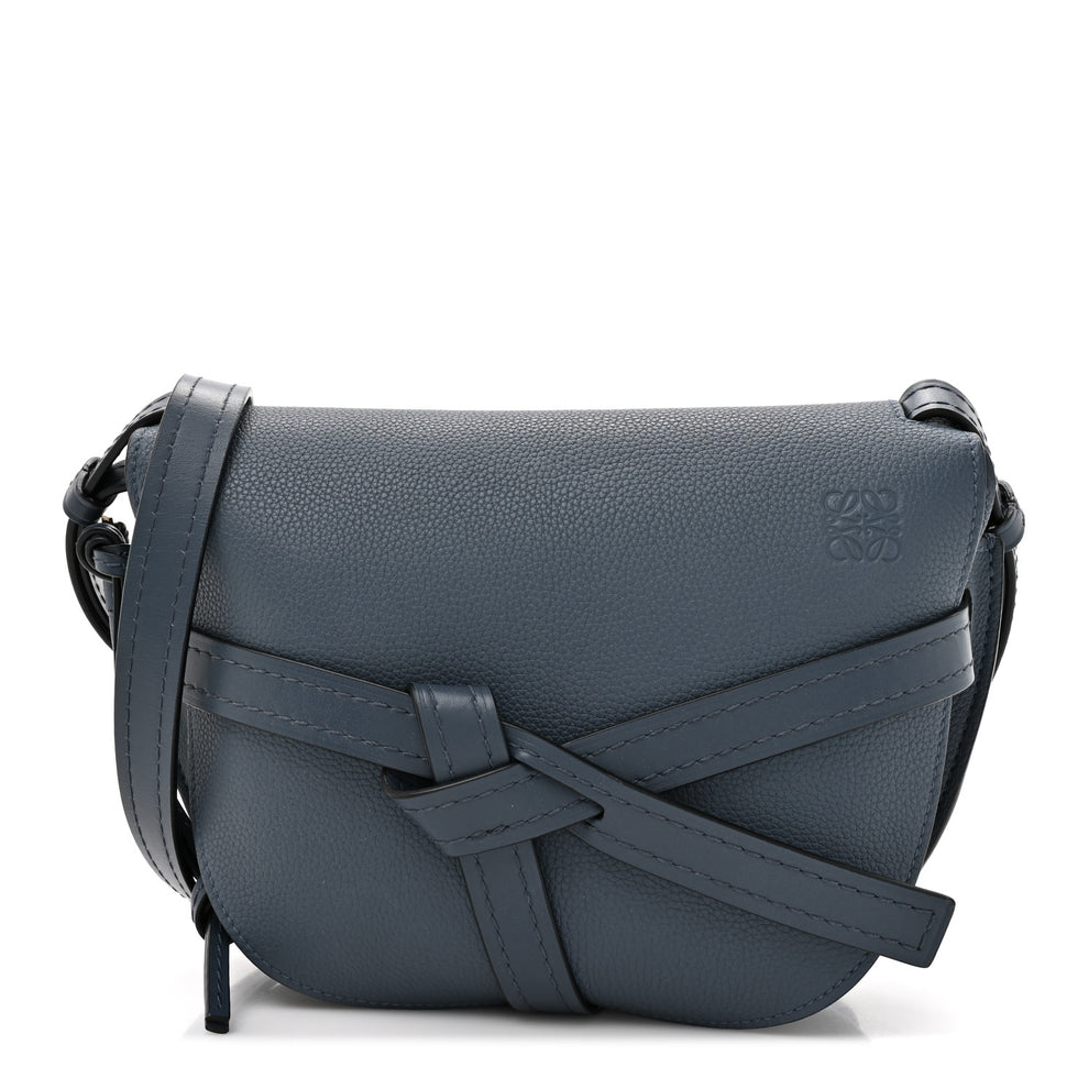 Loewe Grained Calfskin Small Gate Crossbody Bag Steel Blue 1790927 ...