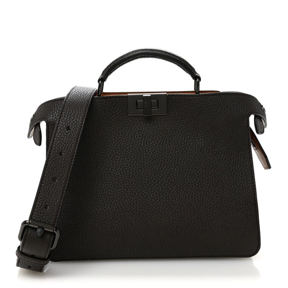 Fendi Cuoio Romano Vitello Cover Glazed Fabric Bi-Color FF 1974 Mini ...