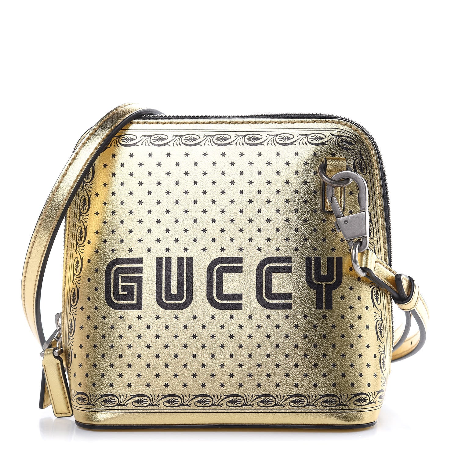 Gucci X SEGA Calfskin GUCCY Stars Mini Dome Shoulder Bag Gold 463085 ...