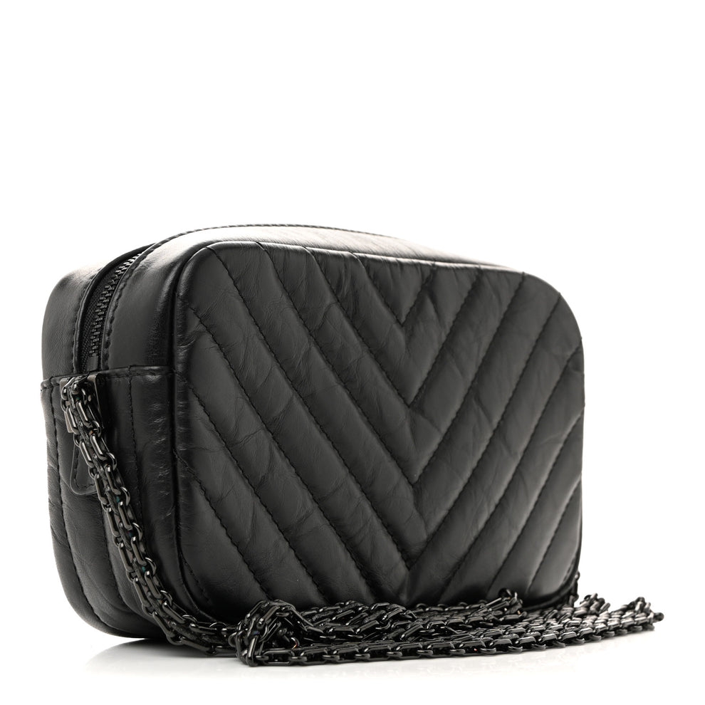 Chanel Aged Calfskin Chevron Mini Reissue Camera Case So Black 1785759 ...