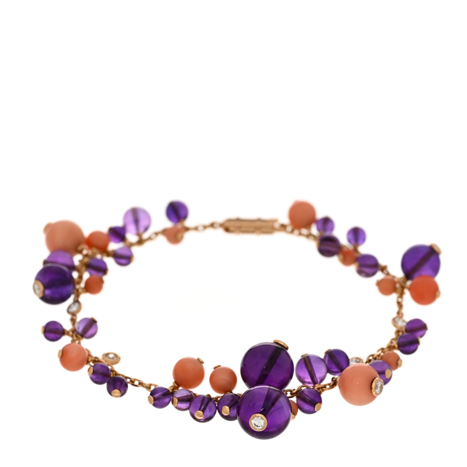 Cartier 18K Rose Gold Diamond Coral Amethyst Les Delices de Goa ...