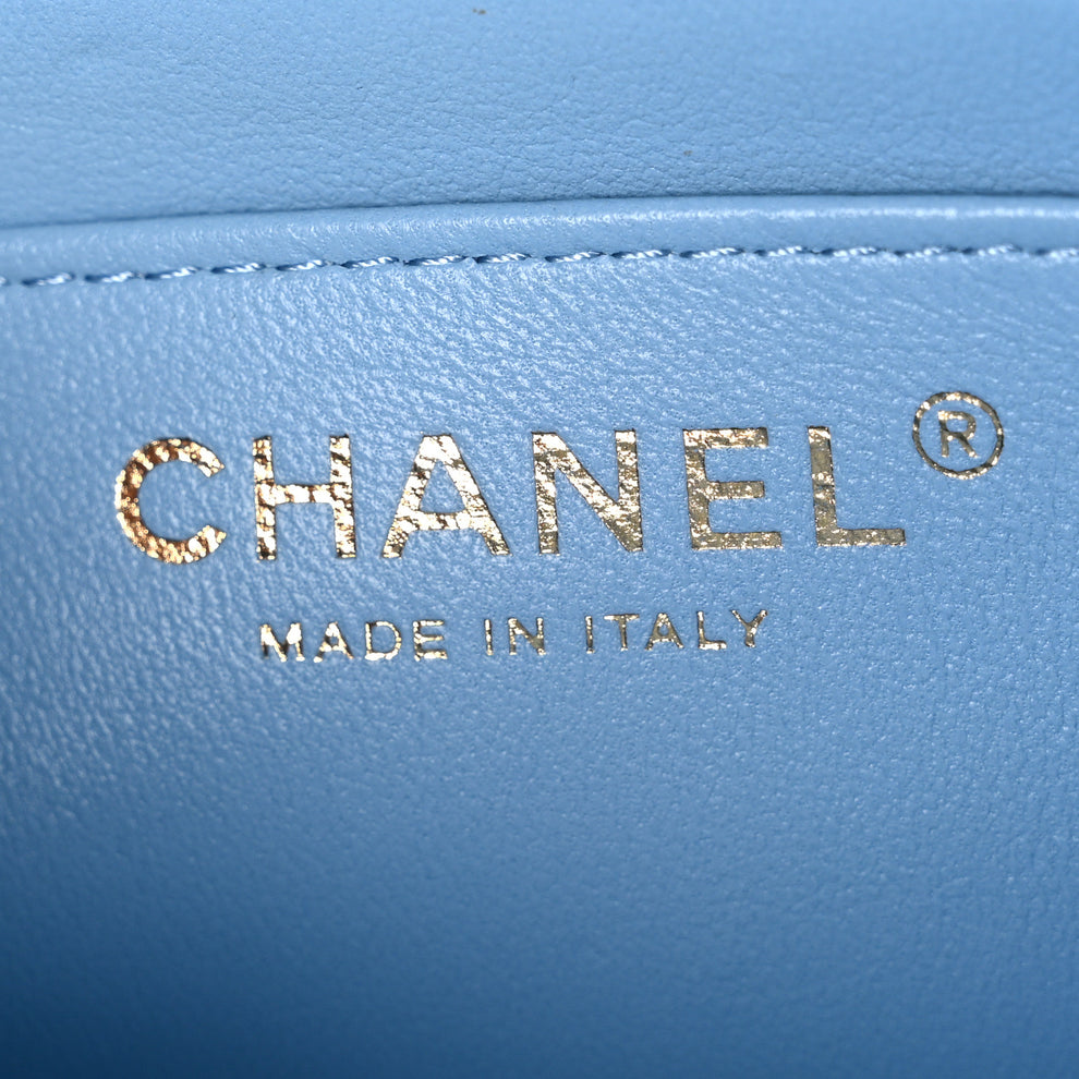 Chanel Lambskin Quilted Mini Rectangular Flap Light Blue 1782001 ...