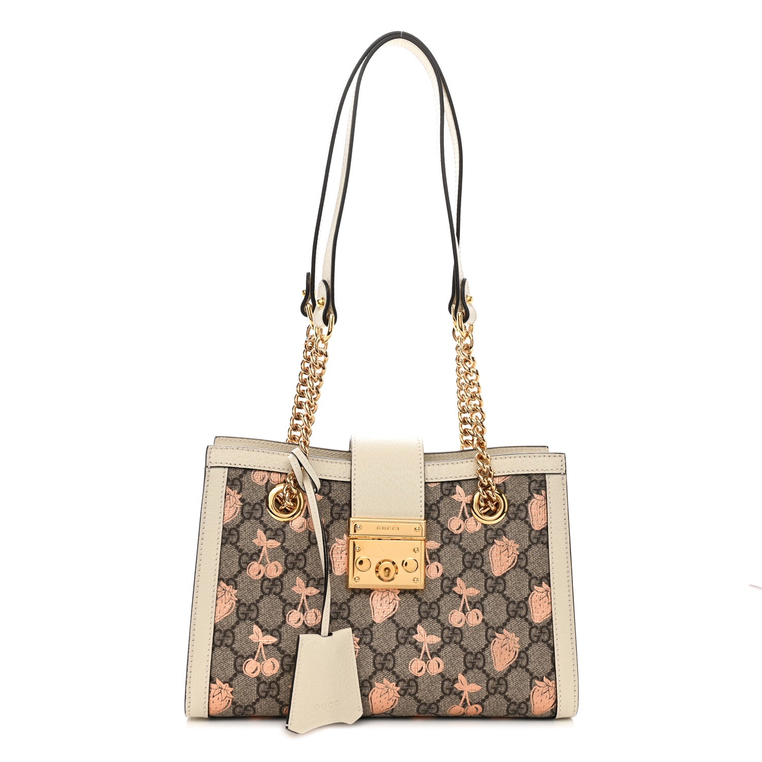 Gucci GG Supreme Monogram Berry Textured Dollar Calfskin Small Padlock ...