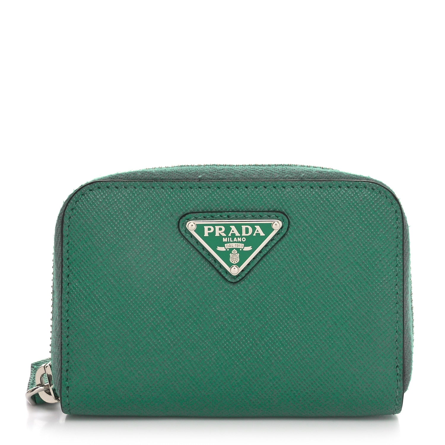 Prada Saffiano Metal Zip Coin Purse Menta 1647411 – FASHIONPHILE
