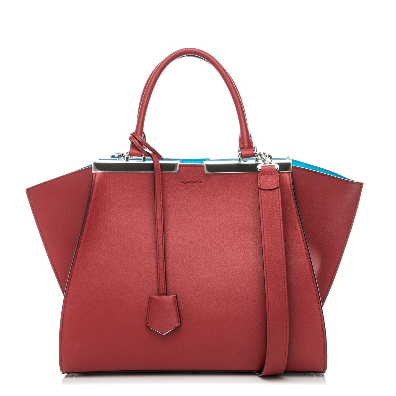 Fendi Vitello Dolce Shiny Nappa Petite 3Jours Tote Mattone Maldives ...