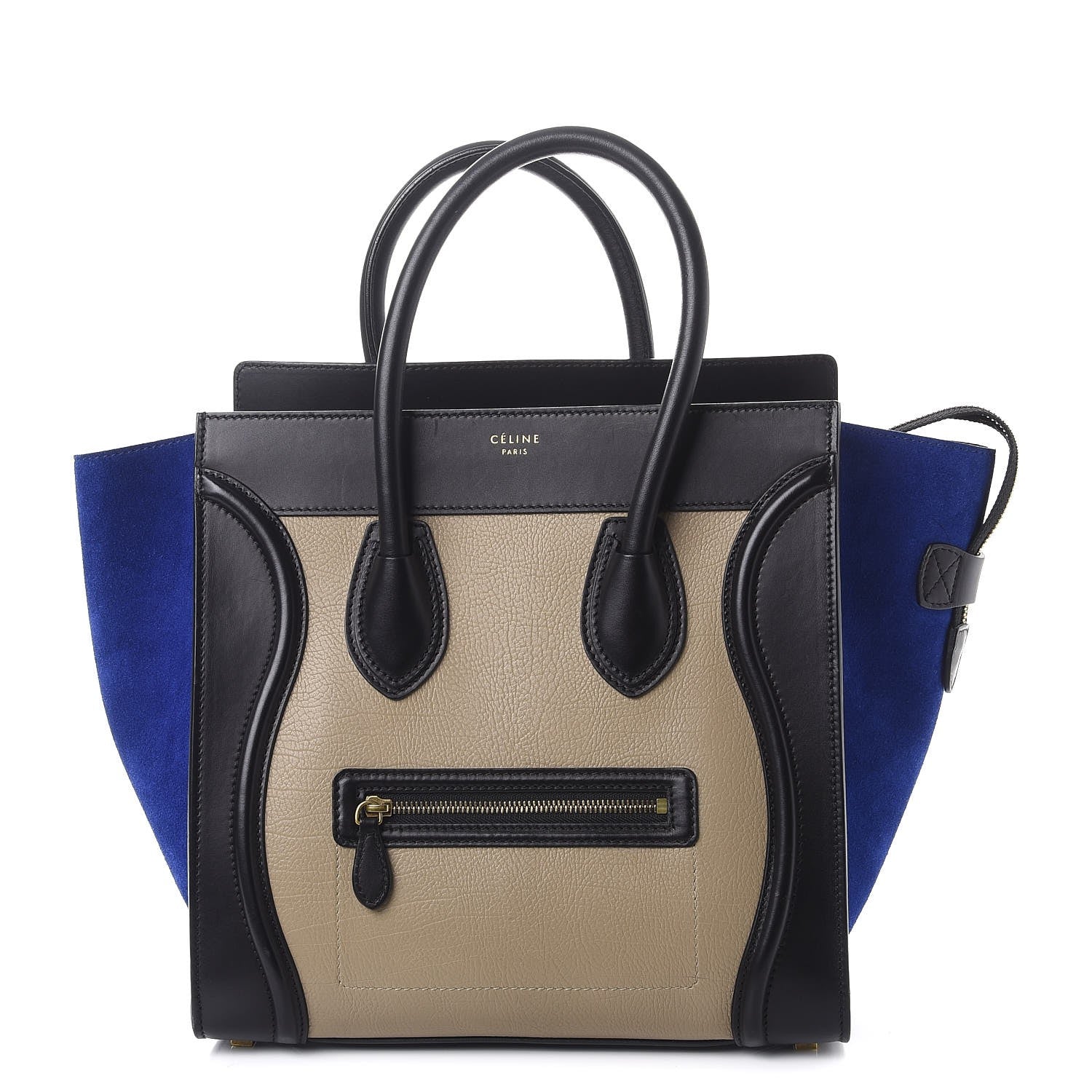 Celine Elephant Calfskin Suede Mini Tri-Color Luggage Sand 258628 ...