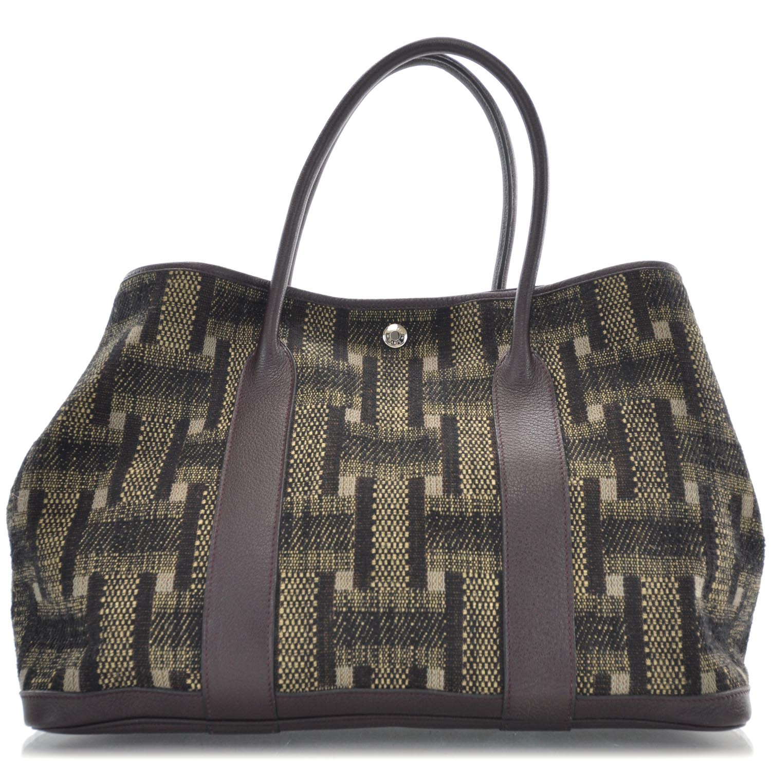 Hermes Toile Leather Garden Party Tote Prune 33754 – FASHIONPHILE