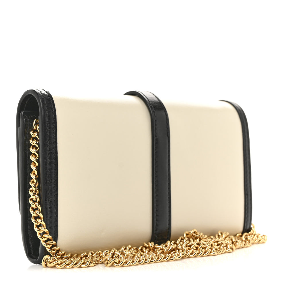 Gucci Calfskin Bi-Color Jackie 1961 Chain Wallet Mystic White Black ...