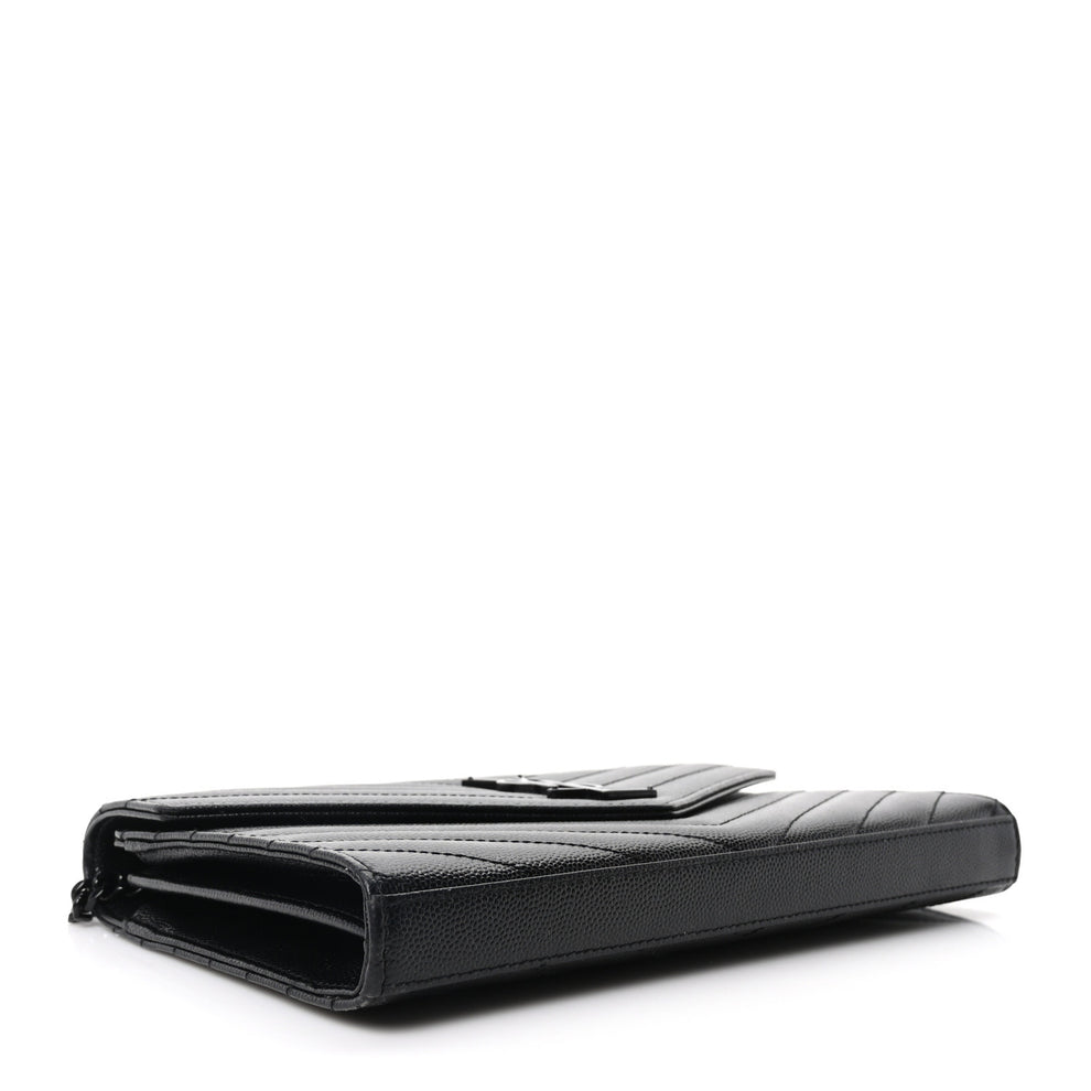 Saint Laurent Grain De Poudre Matelasse Chevron Monogram Monochrome ...