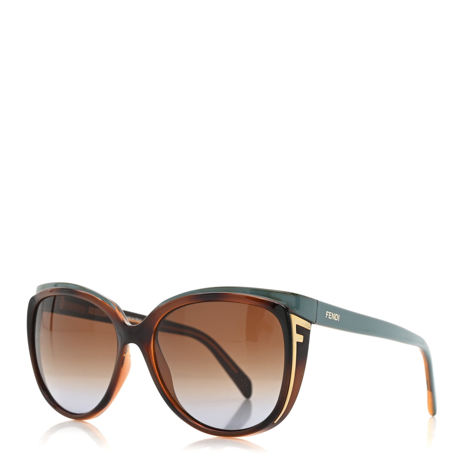 Fendi Acetate Cat Eye Sunglasses FS5283 Turquoise Brown 1762727 ...