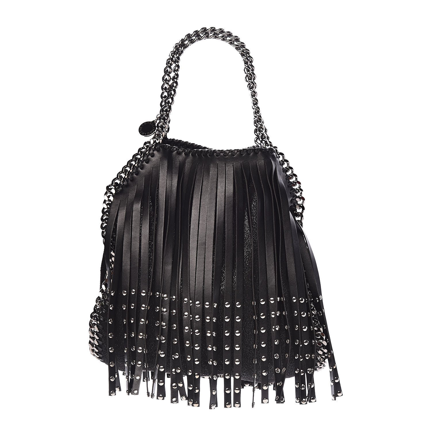 Stella McCartney Eco Alter Nappa Shaggy Deer Mini Falabella Studded ...