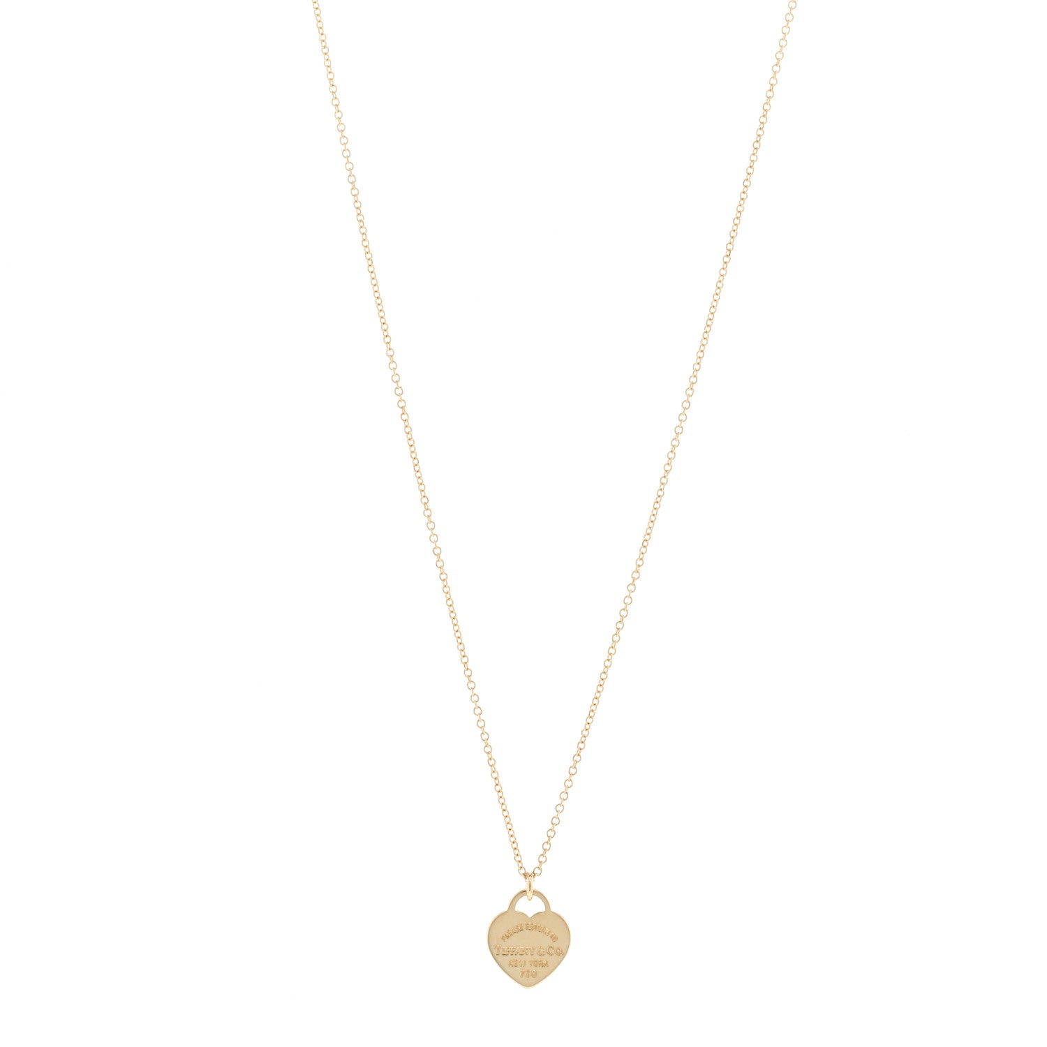 Tiffany 18K Yellow Gold Mini Return to Tiffany Heart Tag Pendant ...