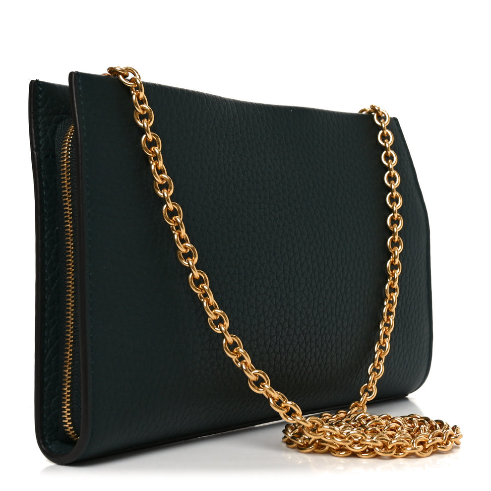 Mulberry Heavy Grain Calfskin Iris Wallet On Chain Mulberry Green ...