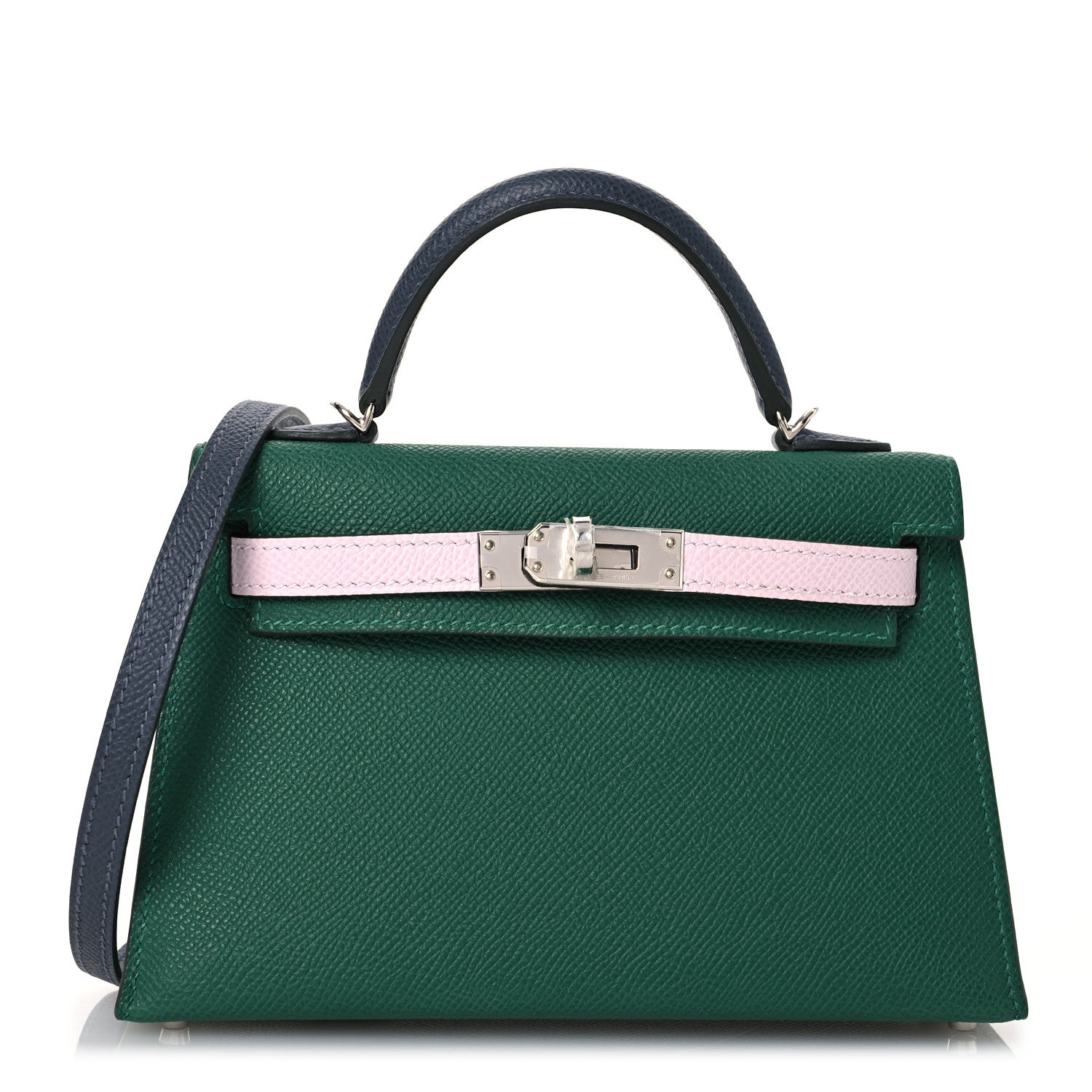 Hermes Epsom Tri-Color Mini Kelly Sellier 20 Vert Moyen Mauve Pale ...
